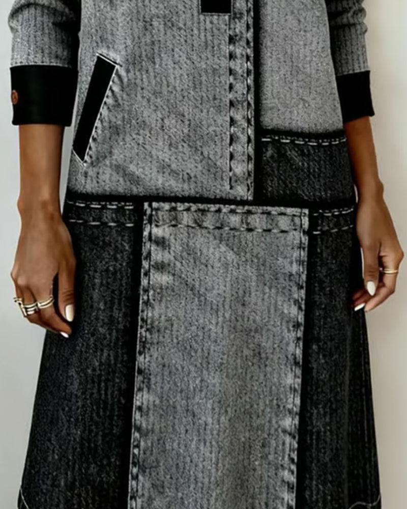 Eliza | Modern V-Neck Button Dress – Emma & Claire Toronto